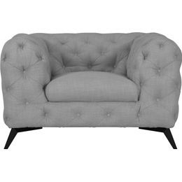 Chesterfield-Sessel Home Affaire, B:125cm H:75cm T:97cm, grau, Struktur (100% Polyester);Samtoptik (100% Polyester), Sessel, "Glynis Sessel",