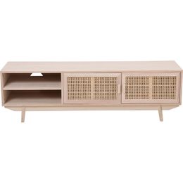 Lowboard Salesfever, B:150cm H:45cm T:36cm, beige, Furnier, Geflecht Rattan, MDF, Wohnzimmer, Sideboards, "Vejle Chic & Stylisch: Das TV-Kommode",
