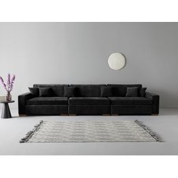 3-Sitzer Home Affaire, B:400cm H:86cm T:130cm, grau, 100% Polyester, Sofas, "Skara XXL", Lounge-Sofa XXL mit Federkern-Polsterung, in vielen