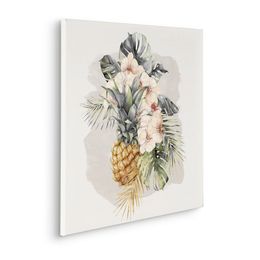 Leinwandbild Komar, B:60cm, bunt, Holz, Papier, Wohnzimmer, Bilder, "Ananas M&ucirc;r - Gr&ouml;&szlig;e 60 x 60 cm", Keilrahmenbild mi Echtholzrahmen