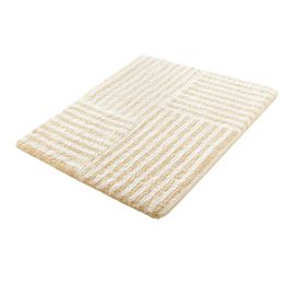Badematte Kleine Wolke, H:20mm, beige, Polyester, Badematten, "Chelsea", Badteppich, modernes Design, gestreift