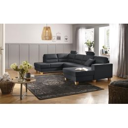 Wohnlandschaft Home Affaire, B:313cm H:100cm, grau, Sofas, "Navan, komfortabel mit viel Platz, U-Form", wahlweise mit Bettfunktion und Kopfstütze