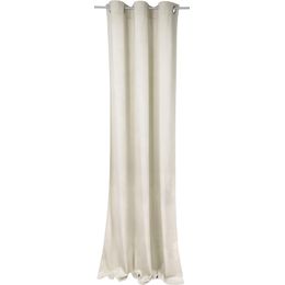 Vorhang Tom Tailor HOME, B:130cm H:245cm, beige, Wirkware, Polyester, Wohnzimmer, Gardinen, "FRENCH VELVET"