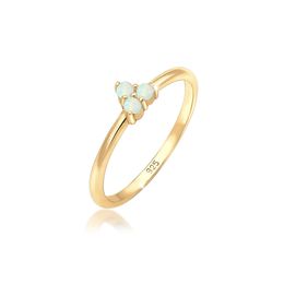 Elli Damen Fingerring "Opal Kreis Trio Trend 925er Silber", 54mm,mit Steinen, Silber 925 (Sterlingsilber), 1mm, gold, Silber 925 (Sterlingsilber),