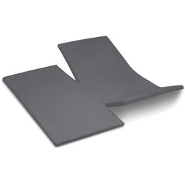 Spannbettlaken Cinderella, B:180cm L:200cm, grau, Satin, Obermaterial: 100% Baumwolle, Bettlaken, "Double Split Sundays", für Topper bis 15 cm Höhe