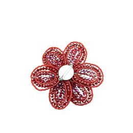 Damen Brosche "Blume", rot, Collezione Alessandro, Glas, Broschen, in Blumenform