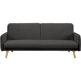 Schlafsofa Salesfever, B:188cm H:80cm T:85cm, schwarz, Stoff (100% Polyester), Hevea Holz, Kinderzimmer, Sofas, "Komfortables Linköping Schlafsofa",