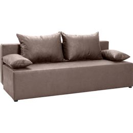 Schlafsofa, B:193cm H:88cm T:85cm, silber, exxpo - SOFA FASHION, Luxus-Microfaser (100% Polyester), Wohnzimmer, Sofas, "exxpo Tabou, Sofabett mit