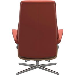 Relaxsessel stressless, B:82cm H:109cm T:81cm, braun, Wohnzimmer, Sessel, "View", mit Hocker, mit Cross Base, Gr&ouml;&szlig;e S, M & L, Holzakzent Eiche
