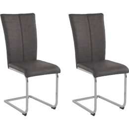 Freischwinger Home Affaire, B:43cm H:98cm T:55cm, schwarz, Metall, Polyester, Sperrholz, St&uuml;hle, "Alex", Stuhl belastbar bis 120 Kg, Gestell im