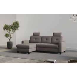 Ecksofa Places of Style, B:239cm H:91cm T:164cm, grau, 90% Polyester 10% Polyamid, Wohnzimmer, Sofas, "Varese", wahlweise mit Bettfunktion und