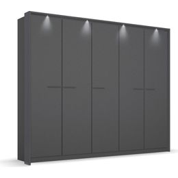 Drehtürenschrank Rauch, B:230cm H:212cm T:58cm, grau, Holzwerkstoff, Schränke, "Kleiderschrank Schrank Garderobe Wäscheschrank Ankleide OTELI", inkl.