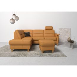 Ecksofa Home Affaire, B:236cm H:89cm T:212cm, gelb, Luxus-Microfaser (100% Polyester);Struktur (100% Polyester);Luxus-Microfaser in Lederoptik (100%