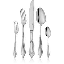 WMF Besteck-Set "Fächer", 66 Stk., grau, Essbesteck-Sets, ergonomisch, Cromargan protect