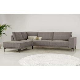 Ecksofa OTTO HOME, B:289cm H:85cm T:210cm, beige, 100% Polyester, Wohnzimmer, Sofas, "Polsterecke Oland, Struktur, Flachgewebe, Luxus-Microfaser,