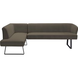 Eckbank, B:270cm H:83cm T:197cm, grau, exxpo - SOFA FASHION, Esszimmer, Sitzb&auml;nke, "Americano", mit Keder und Metallf&uuml;&szlig;en, Bezug in verschiedenen