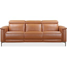 3-Sitzer Home Affaire, B:222cm H:97cm T:100cm, braun, Kunstleder 100% Polyurethan, Sofas, "Lund, mit manueller und elektrischer Relaxfunktion", in 2