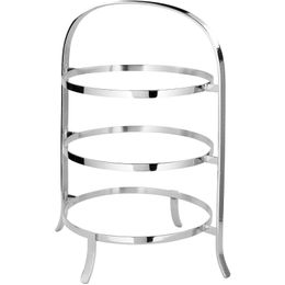 Fink Etagere "PLATE, mit feiner Hammerschlagstruktur", B/H/L: 35cm x 45cm x 26cm, silber, Servierplatten, f&uuml;r 3 Speiseteller &Oslash; 27 cm