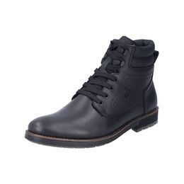 Rieker Herren Schnürstiefelette "Rieker Stiefelette Glattleder", Gr. 40, schwarz, Glattleder, Schuhe