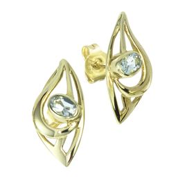OSTSEE-SCHMUCK Damen Paar Ohrstecker "OSTSEE-SCHMUCK Ohrstecker Sabia Ohrstecker Sabia", 19 x 9mm, Gelbgold 333, gelb, Gelbgold 333, Ohrringe