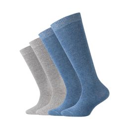 Camano M&auml;dchen Kniestr&uuml;mpfe "ca-soft", Gr. 31, blau, Baumwollmischung, melange, meliert, Socken, mit hohem Baumwollanteil