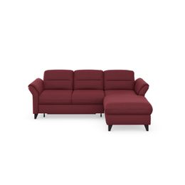 Sit & More Ecksofa SIT & MORE, B:250cm H:87cm T:163cm, rot, 100% Polyester, Wohnzimmer, Sofas, "Mellum L-Form", Federkern, wahlweise mit Bettfunktion,