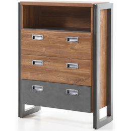 Sideboard Home Affaire, B:75cm H:100cm T:35cm, braun, Wohnzimmer, Sideboards, "Detroit", Breite 75 cm