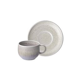 Tasse "Espressotasse mit Untertasse Perlemor Sand 60 ml beige", 1 tlg., beige, LIKE. BY VILLEROY & BOCH, Trinkgef&auml;&szlig;e