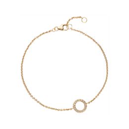 Jobo Damen Armband, 21cm, Diamanten Gelbgold 585, gelb, Diamanten, Gelbgold 585, Armb&auml;nder, 585 Gold mit 16 Diamanten