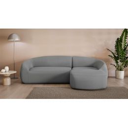 Ecksofa, B:255cm H:81cm T:170cm, grau, LeGer Home by Lena Gercke, 100% Polyester, Wohnzimmer, Sofas, "YANI, L-Form, Designersofa, organische Form,
