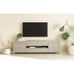TV-Schrank Home Affaire "Stranda, moderner TV-Unterschrank, Kommode im Scandi-Style, Lowboard", eukalyptus skandi eiche, B:193cm H:58cm T:39cm, FSC-zertifizierter Holzwerkstoff, Schr&auml;nke, Rahmenoptik, ausreichend Stauraum, vielseitig einsetzbar, 193 cm breit