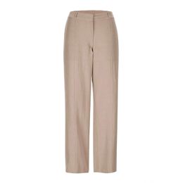 GOLDNER Damen Stoffhose "Sommerhose VERA mit weitem Bein", beige, Gr. 44, Obermaterial: 55% Leinen LI. 45% Baumwolle CO., Hosen