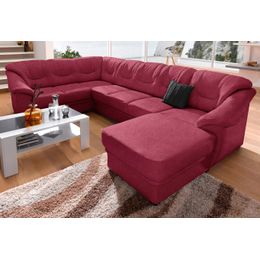 Sit & More Wohnlandschaft SIT & MORE, B:320cm H:90cm T:211cm, rot, Luxus-Kunstleder;Primabelle-Microfaser;NaturLederKorpus ist mit passendem Luxus-Kunstleder