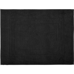 Badematte Kleine Wolke, H:60mm, schwarz, Baumwolle, Badematten, "Plaza", Badteppich, Uni Farben, mit Bord&uuml;re, Hoch-Tief Effekt