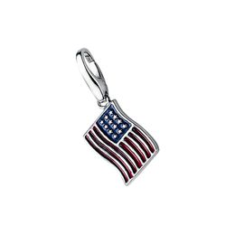 Damen Charm-Einh&auml;nger "Flagge USA, Silber 925", bunt, Giorgio Martello MILANO, Silber 925 (Sterlingsilber), Charms
