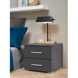Nachtkommode Rauch, B:40cm H:36cm T:40cm, grau, Holzwerkstoff, Sideboards, "Base", optional in moderner Hochglanz-Front