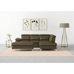 Sit & More Ecksofa SIT & MORE, B:274cm H:87cm T:230cm, grün, Wohnzimmer, Sofas, "Cabrio L-Form, B: 274 cm, mit Sitztiefen-, Arm- & Kopfteilverstellung", 3