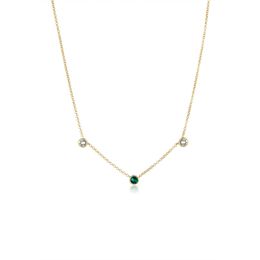 Elli Damen Collierkettchen "Solit&auml;r Kristalle Elegant 925 Silber", 42,mit Steinen, Silber 925 (Sterlingsilber), L: 42gold, Silber 925