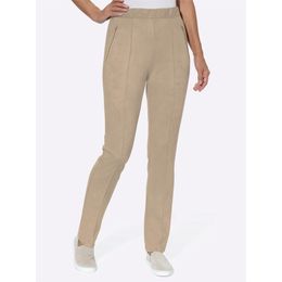 Classic Basics Damen Schlupfhose, beige, Gr. 50, unifarben, 90% Polyester, 10% Elasthan, Hosen