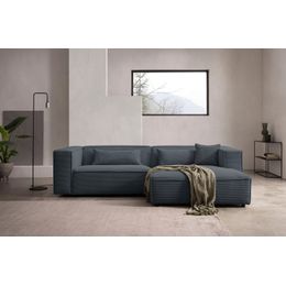 Ecksofa, B:267cm H:66cm T:167cm, grau, LeGer Home by Lena Gercke, 100% Polyester, Wohnzimmer, Sofas, "PIARA mit Kedernaht, Cord, Leinenoptik o.