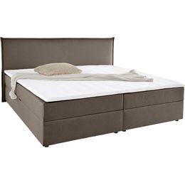 Boxbett s.Oliver "Alissia", mocca, B:218cm L:206cm, Komplettbetten, Boxbett mit Bettkasten, inkl. Topper