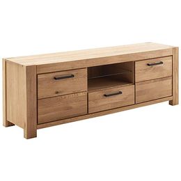 Lowboard MCA LIVING, B:192cm H:65cm T:50cm, beige, Holzwerkstoff, Massivholz, Wohnzimmer, Sideboards, "Silias TV-Lowboard", Schubkastenf&uuml;hrung