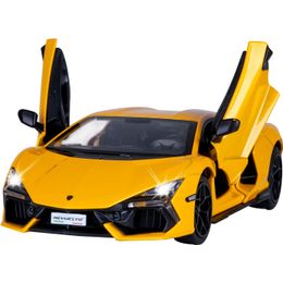 Jamara Kinder Spielzeug-Auto "Diecast, Lamborghini Revuelto gelb inkluisve Batterien"gelb, Kunststoff, Metall, B:9cm H:5cm T:20cm,
