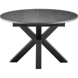 Esstisch, H:81cm, schwarz, SET ONE BY Musterring, K&uuml;che, Tische, "New Atlanta", mit runder Platte, ausziehbar, Stern-Fu&szlig;, Ma&szlig;e &Oslash;130cm (170x130cm)