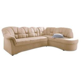 Ecksofa DOMO collection, B:241cm H:84cm T:178cm, beige, Kunstleder SOFTLUX;Luxus-Microfaser (100% Polyester);Struktur ( 90% Polyester, 10%