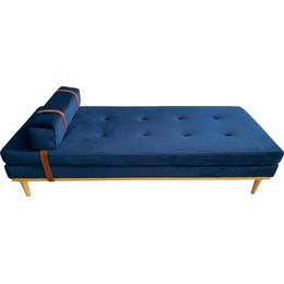 Daybed Salesfever, B:75cm H:42cm L:180cm, blau, 100% Polyester, Daybetten, "Bett: Entspannung pur", Entspannung pur: Tagesliege mit Kopf- und