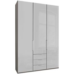 Dreht&uuml;renschrank Wiemann, B:148,5cm H:216cm T:58cm, grau, Floatglas, Holzwerkstoff, Schr&auml;nke, "Monaco", mit Glasfront sowie hochwertigen Beschl&auml;gen