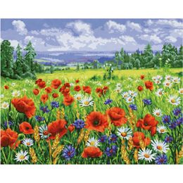 Schipper Kinder Malen nach Zahlen "Meisterklasse Premium - Blumenwiese", bunt, B:40cm H:50cm, Malvorlagen, Made in Germany