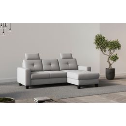 Ecksofa Places of Style, B:239cm H:91cm T:164cm, grau, 95%Polyester 5%Polyamid, Wohnzimmer, Sofas, "Varese", wahlweise mit Bettfunktion und Bettkasten