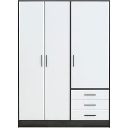 Kleiderschrank FORTE, B:145cm H:200cm T:60cm, schwarz, FSC-zertifizierter Holzwerkstoff, Kinderzimmer, Schr&auml;nke, "Jupiter, Made in Europe, mit